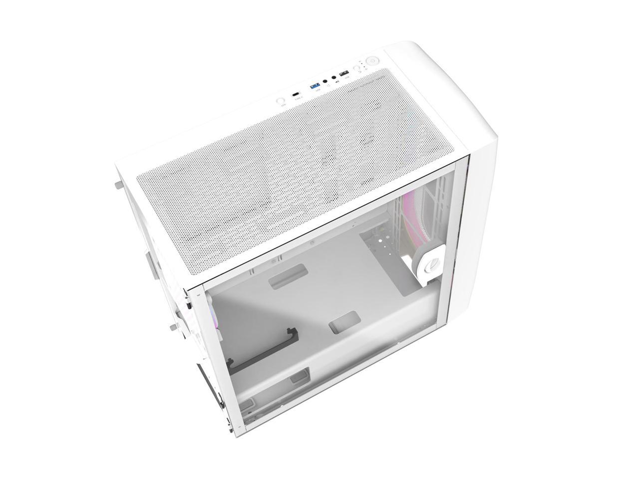 ALSEYE Ai-Pro White ARGB Mid-Tower E-ATX PC Gaming Case, Pre-Installed ...