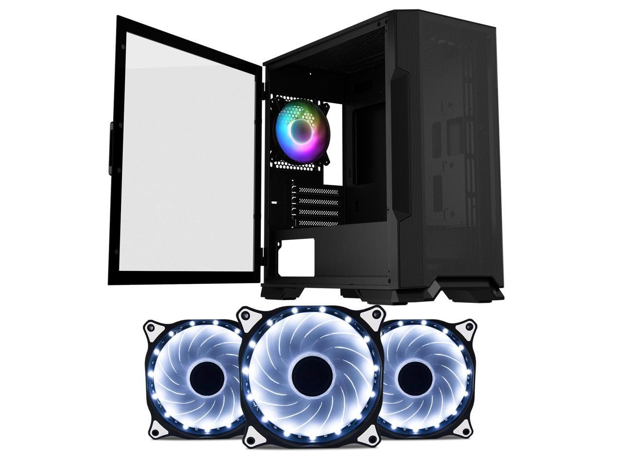 Vetroo M03 Black Micro ATX Mini ITX Computer Case, USB3.0 Door Opening ...