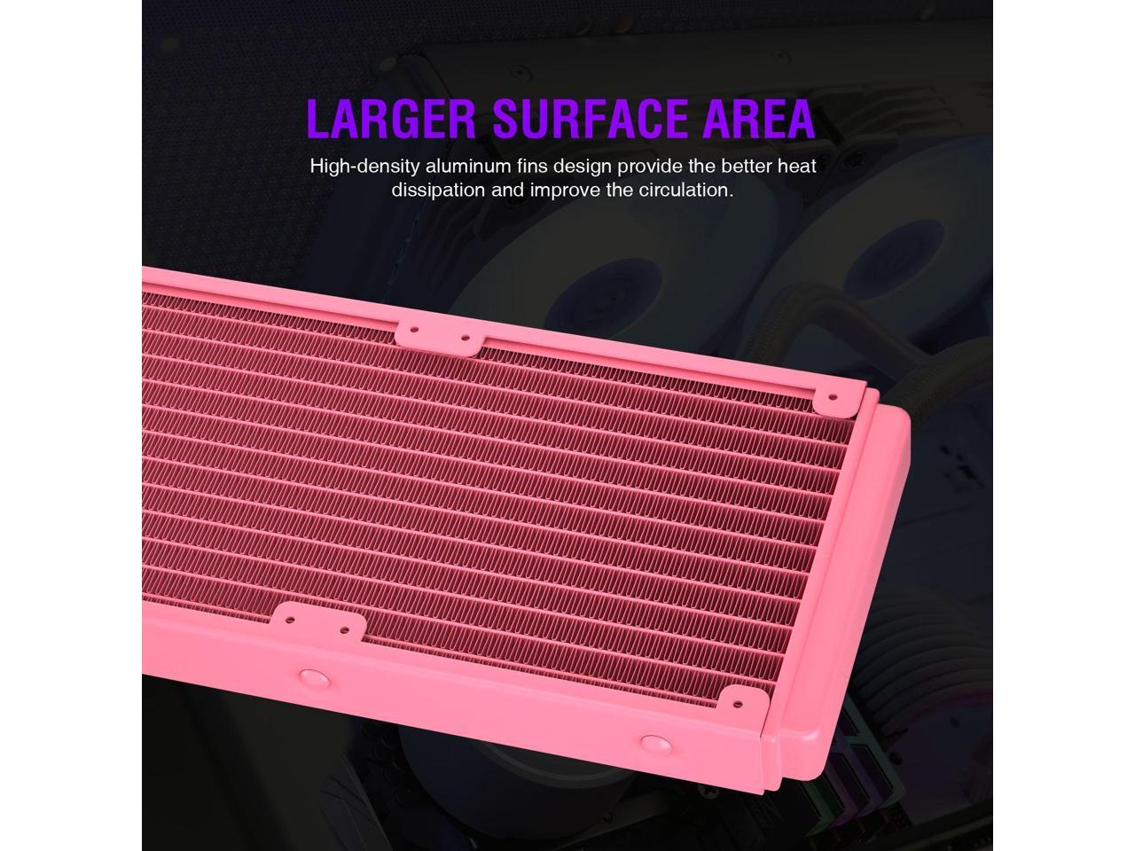 Vetroo V240 Pink Liquid CPU Cooler 240mm Addressable RGB & PWM Pump ...