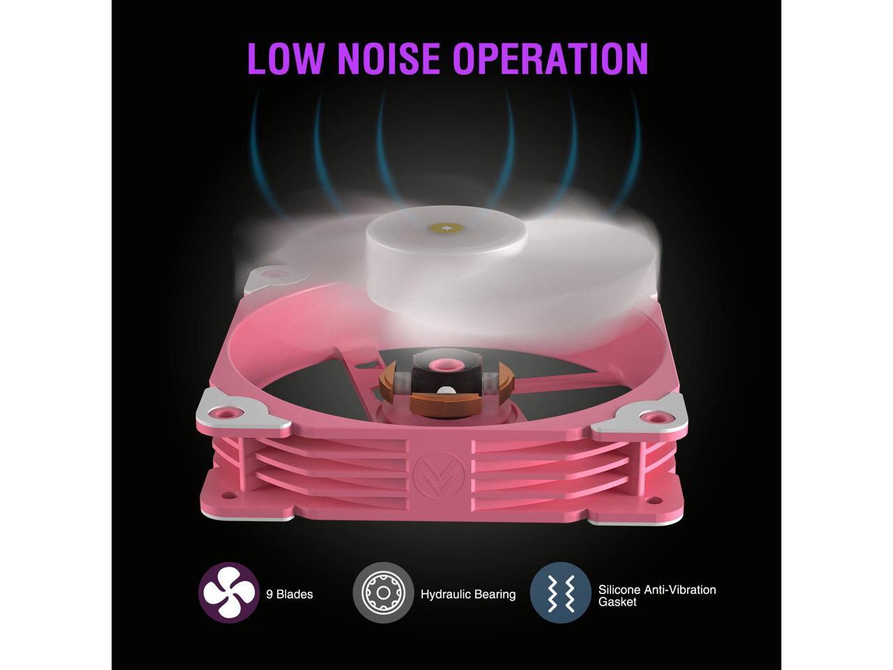 Vetroo V360 Pink Liquid CPU Cooler, 3X 120mm Addressable RGB & PWM Fans ...