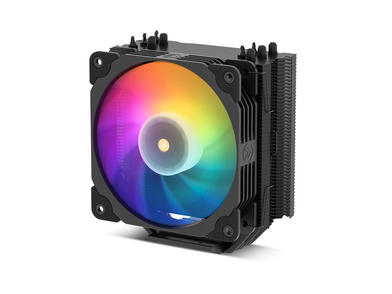 Vetroo V5 Black CPU Air Cooler w/ w/Addressable RGB Lights Sync 5 Heat ...