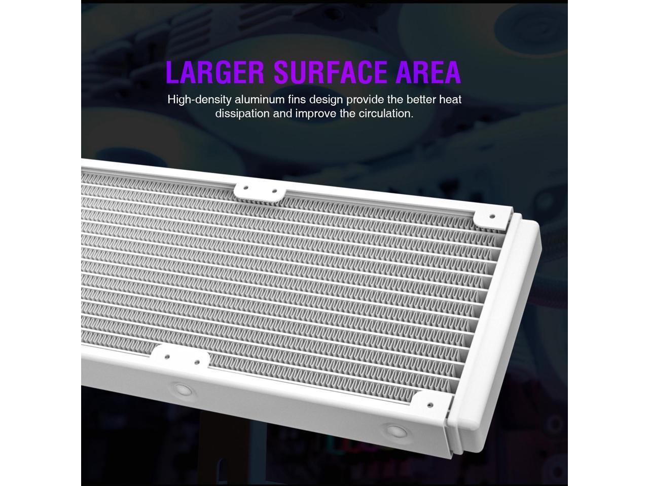 Vetroo V360 Liquid CPU Cooler, 3X 120mm Addressable RGB FDB & PWM Fans ...