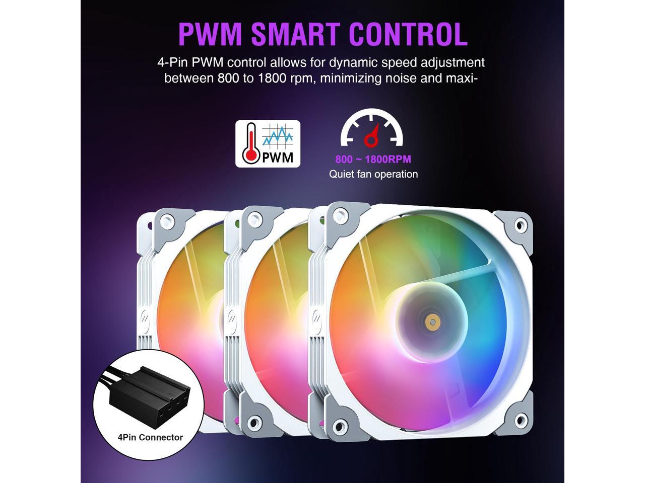 Vetroo V360 Liquid CPU Cooler, 3X 120mm Addressable RGB FDB & PWM Fans ...