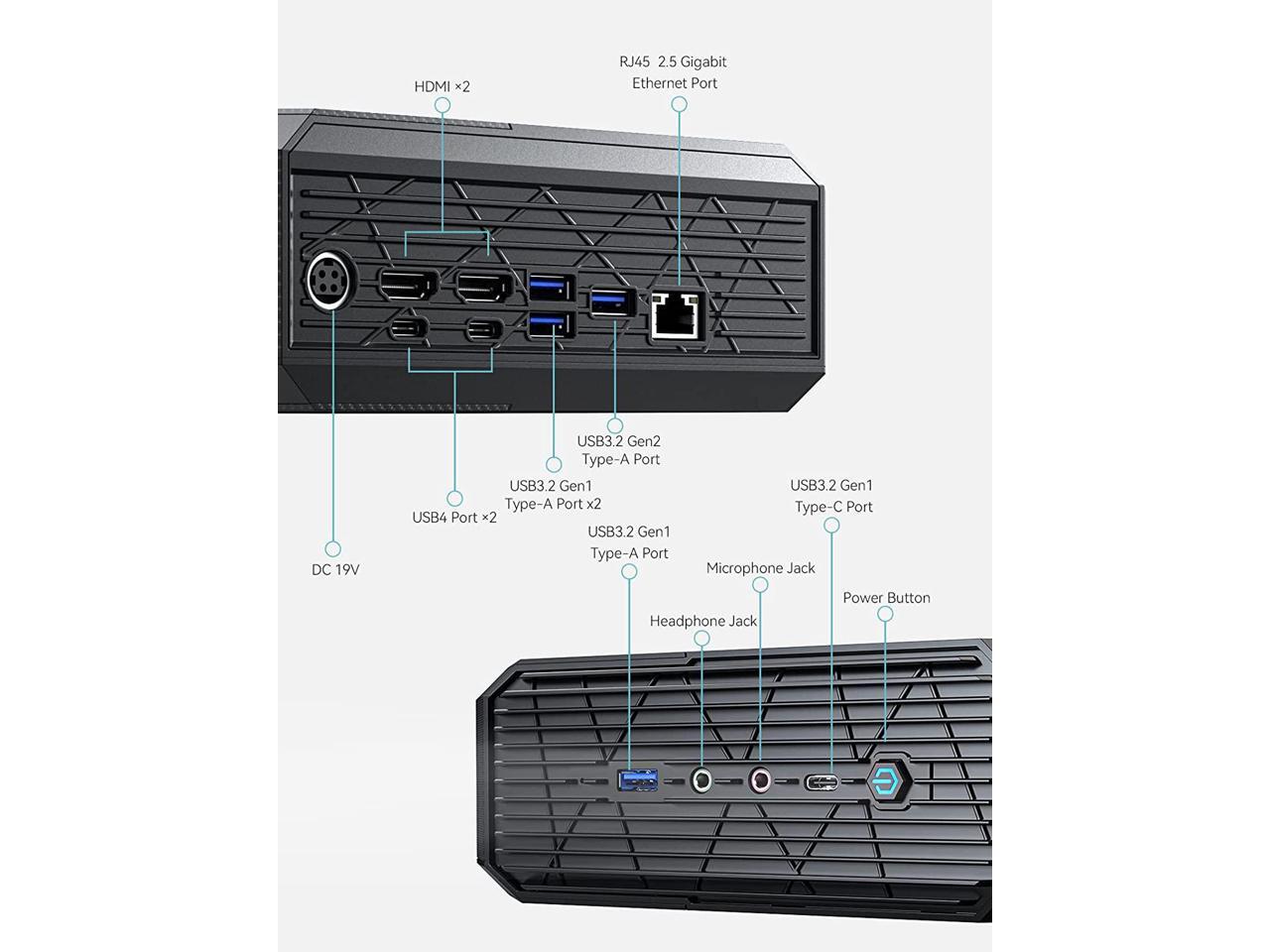 MINISFORUM Neptune HX99G Mini PC Windows 11 AMD Ryzen 9 6900HX 32GB ...