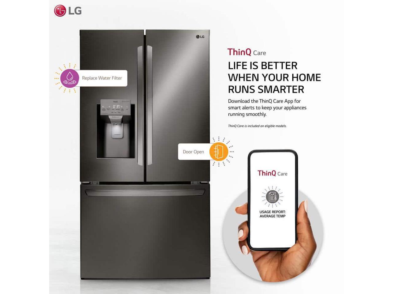 LG 22.10 cu. ft. Smart wi-fi Enabled French Door Counter-Depth ...