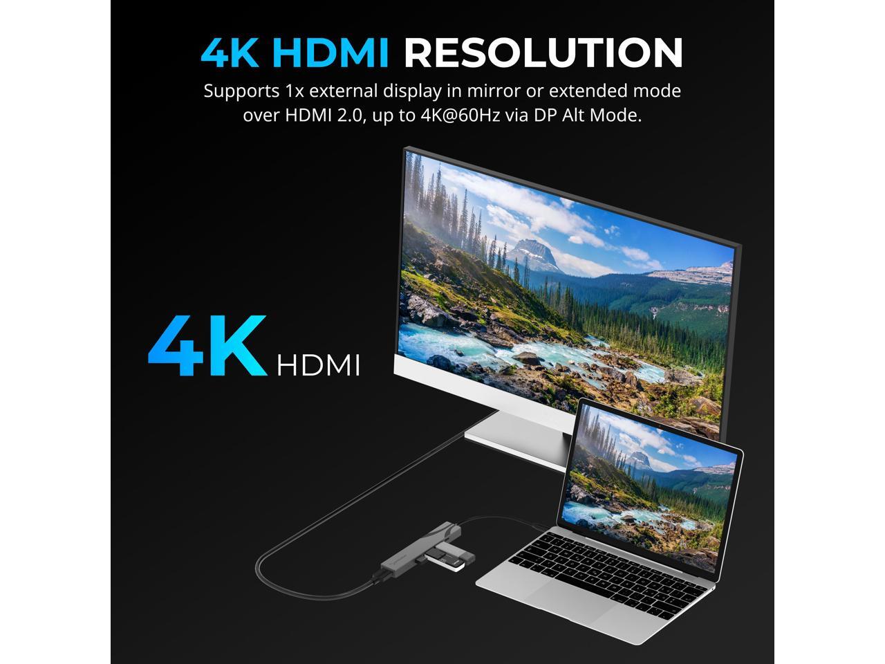 SABRENT Multi-Port USB-C Hub with Power Delivery and HDMI Out, 3 USB A ...