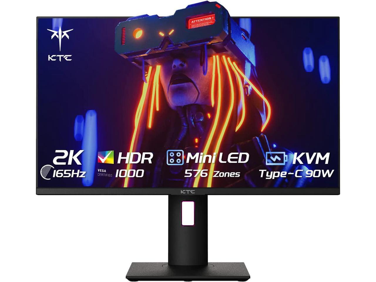 KTC 27 Inch Mini LED Monitor, 1440P 165Hz/144Hz Gaming Monitor, HDR1000 ...