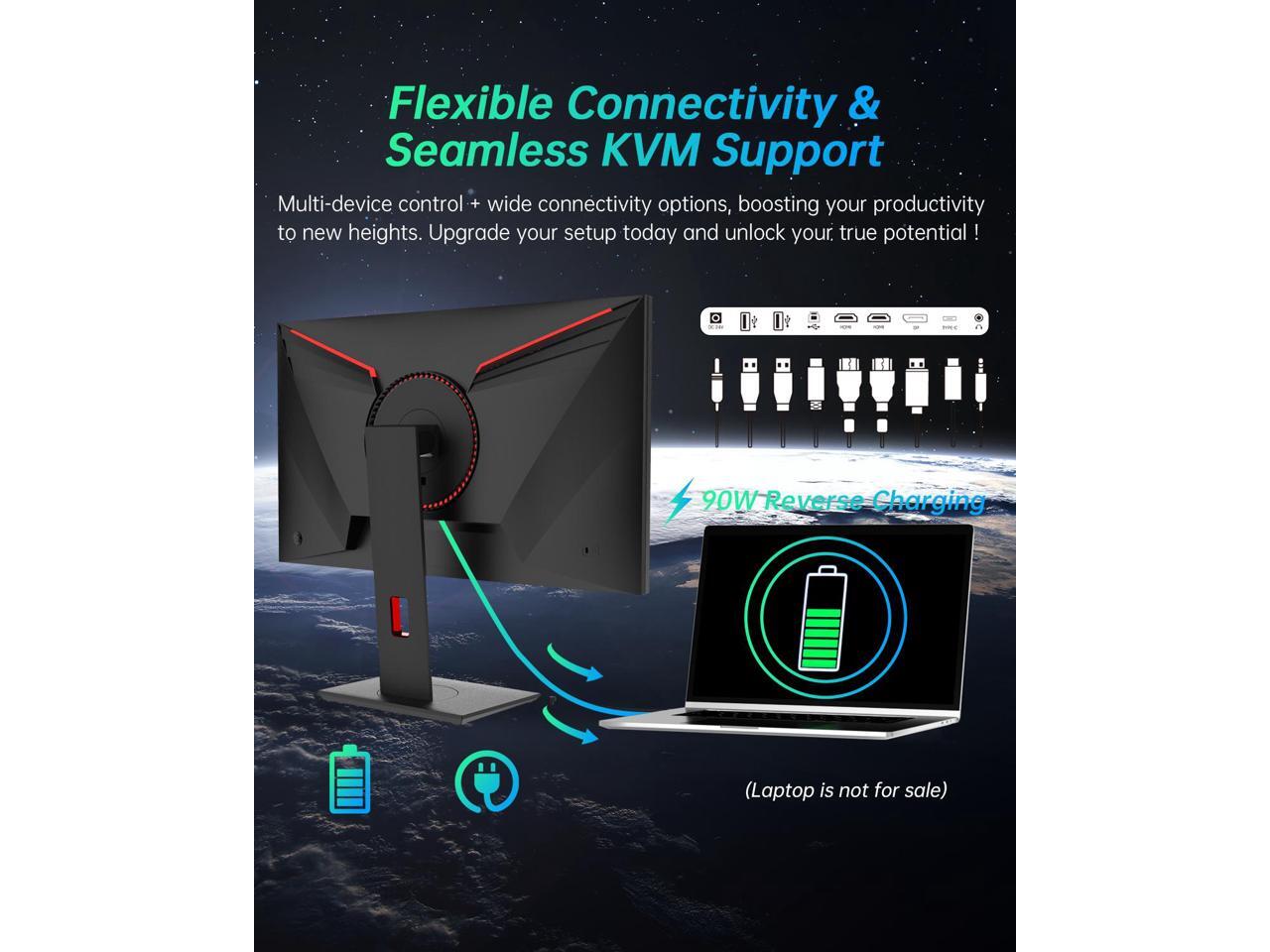 KTC 27 Inch Mini LED Monitor, 1440P 165Hz/144Hz Gaming Monitor, HDR1000 ...