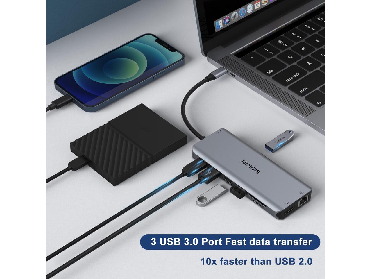 MOKiN USB C Hub, USB C Docking Station 13 in 1 Triple Display Type C ...