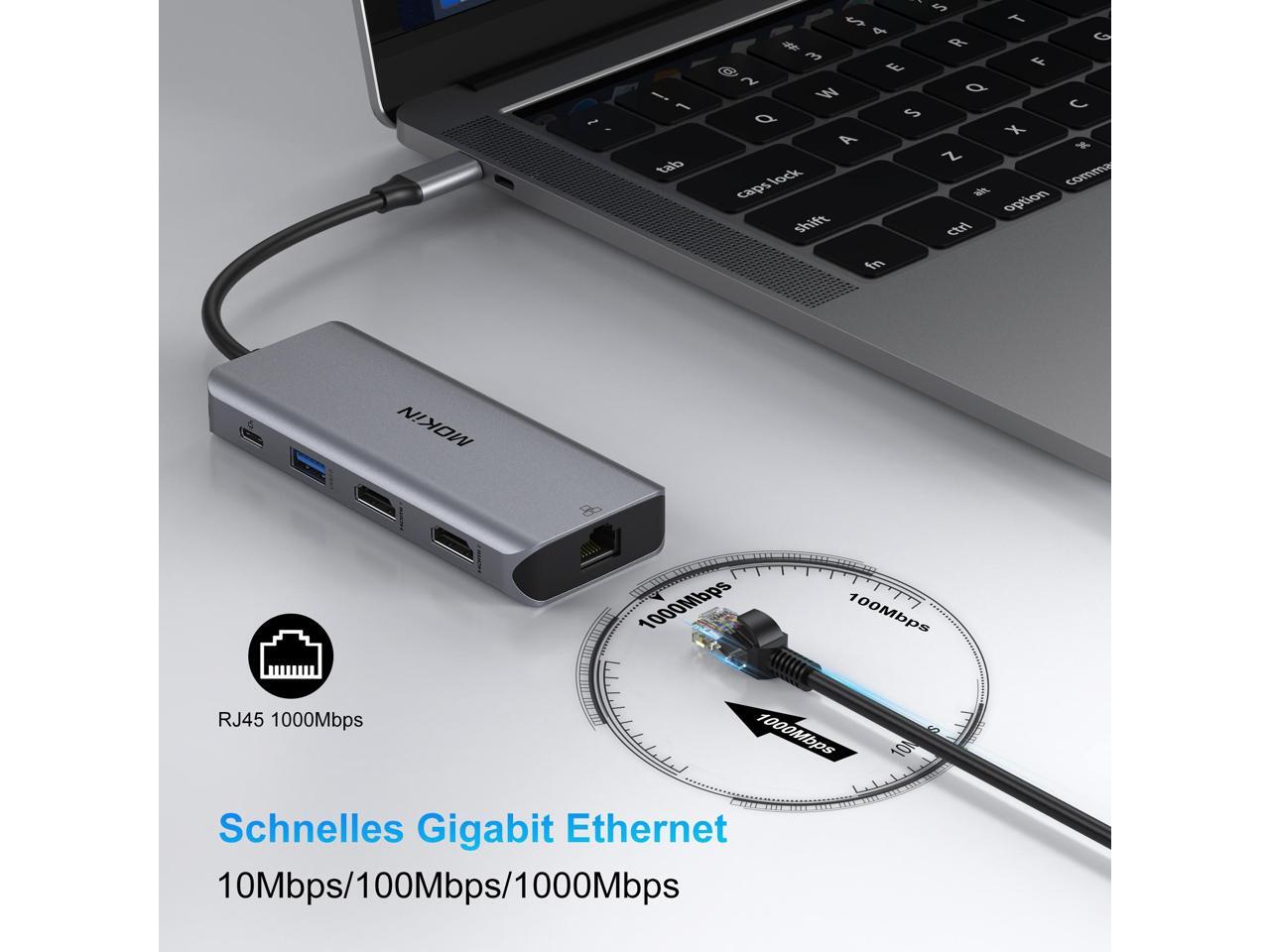 MOKiN USB C Docking Station Dual HDMI, USB C Hub HDMI Adapter,Ethernet ...