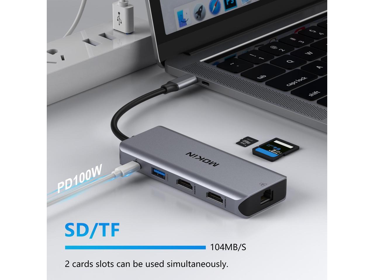 MOKiN USB C Docking Station Dual HDMI, USB C Hub HDMI Adapter,Ethernet ...