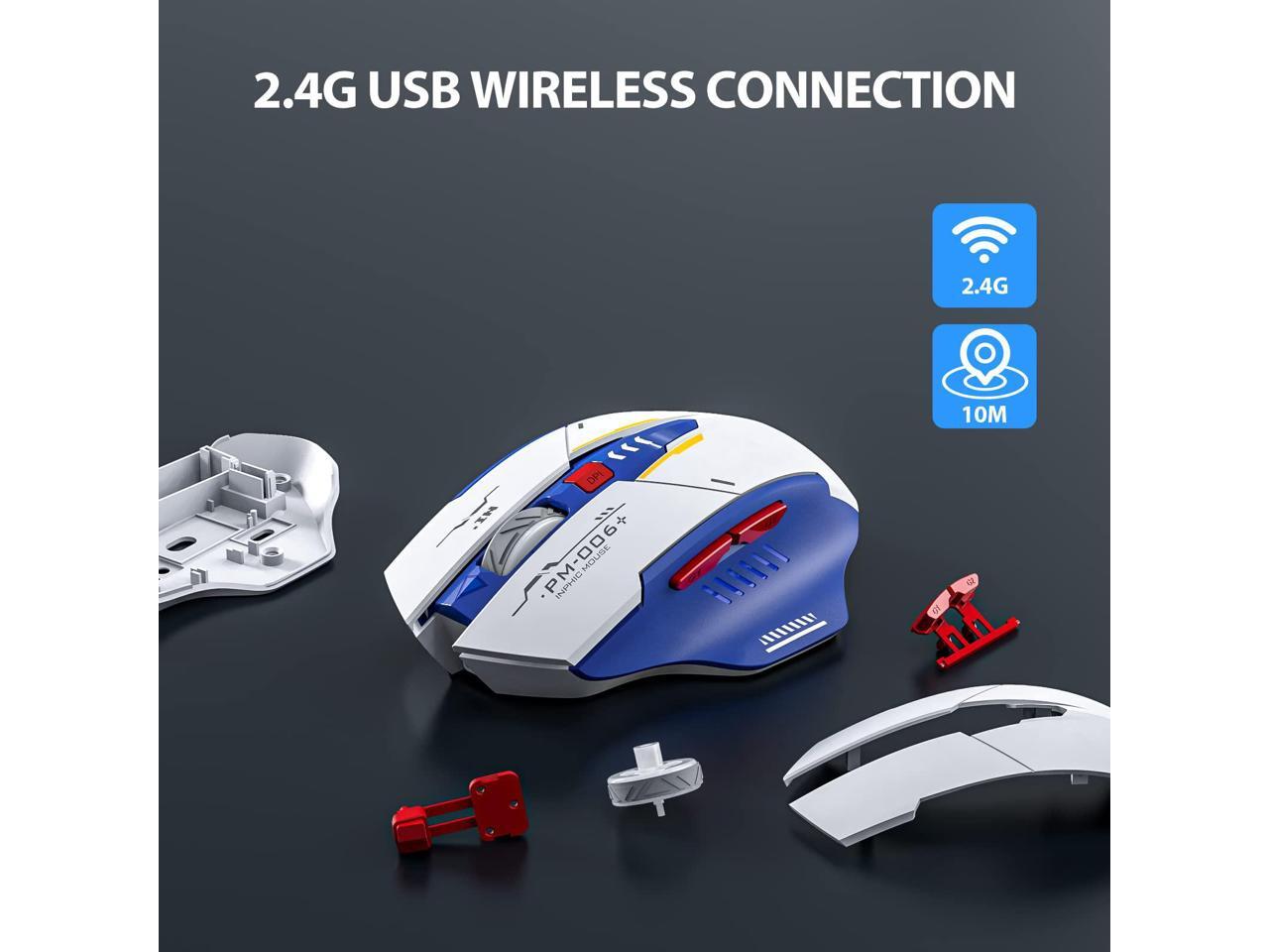 INPHIC-M6P MWireless Mouse 700mAh Large Ergonomic Rechargeable 2.4G ...
