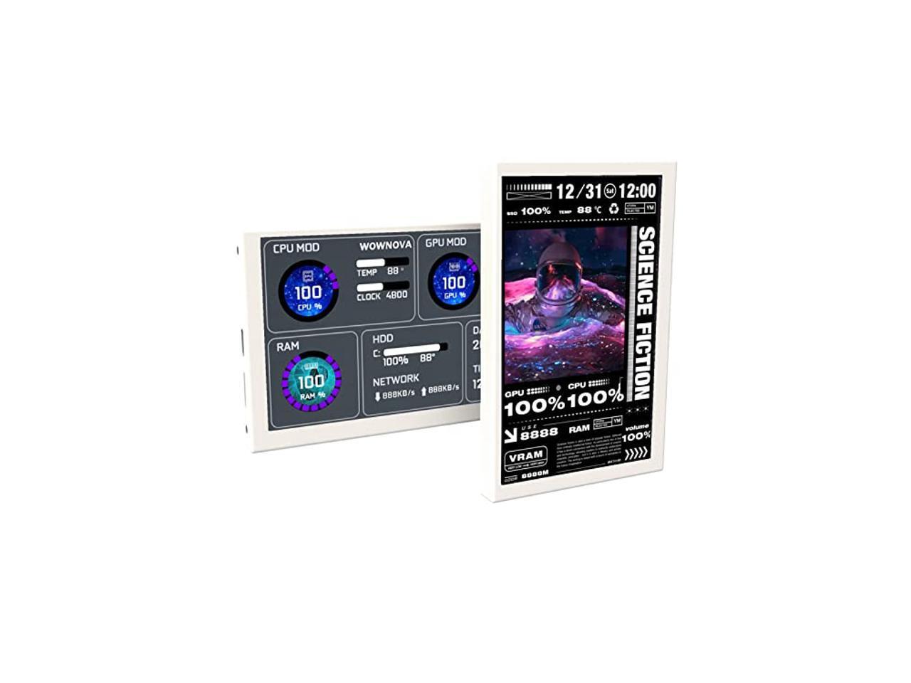 WOWNOVA 5" Computer Temp Monitor (Dynamic Theme Supported), Pc Temperature Display, PC Sensor ...