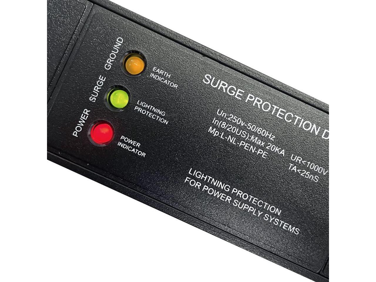 Metered-Breaker-Surge Protection PDU, 240V, L6-30P, 30A, 7200watts, (4 ...