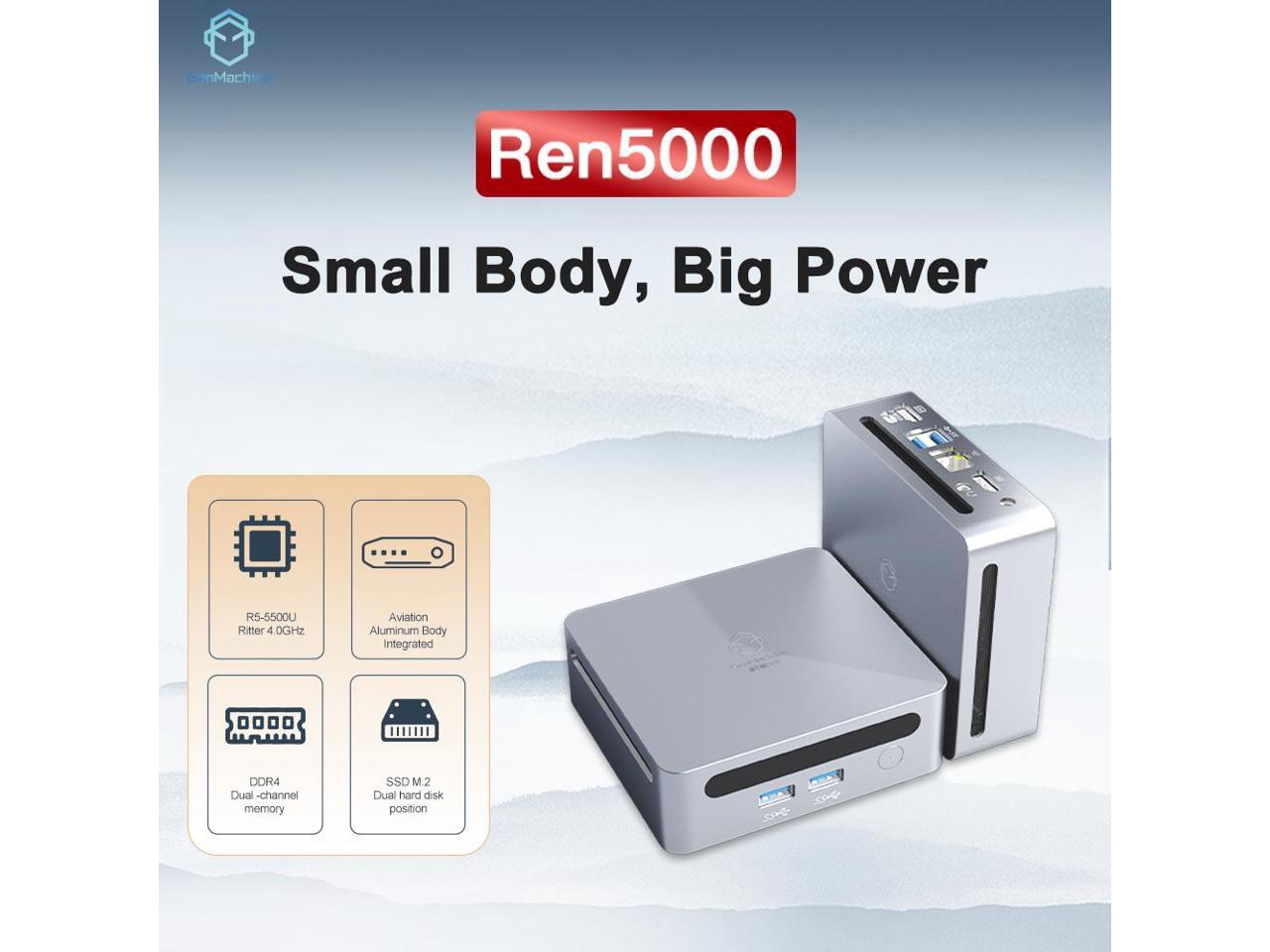 GenMachine Mini PC AMD Ryzen 5 5500U,16GB RAM 1TB M.2 NVMe SSD,AMD ...