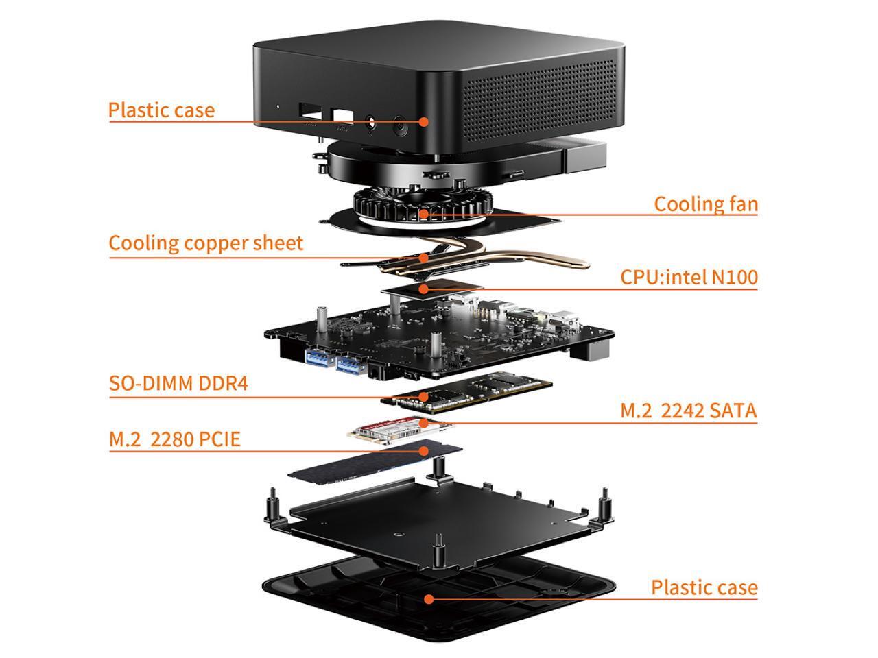 GenMachine Mini PC Intel N100,16G RAM&512GB SSD,Intel UHD Graphics,2x ...