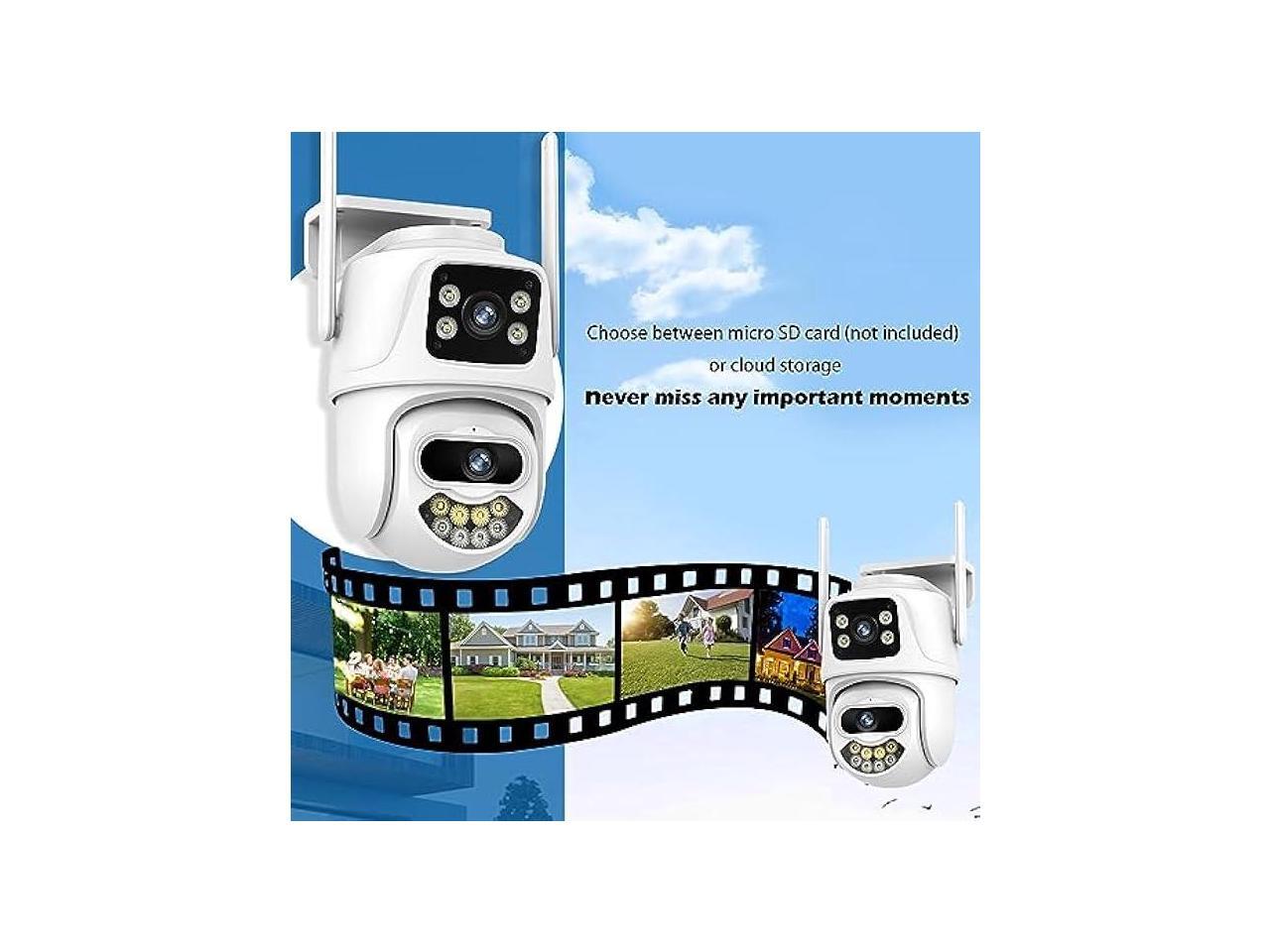 GUOANVISION Security Cameras Outdoor, 2K Dual Lens Cameras for Home ...