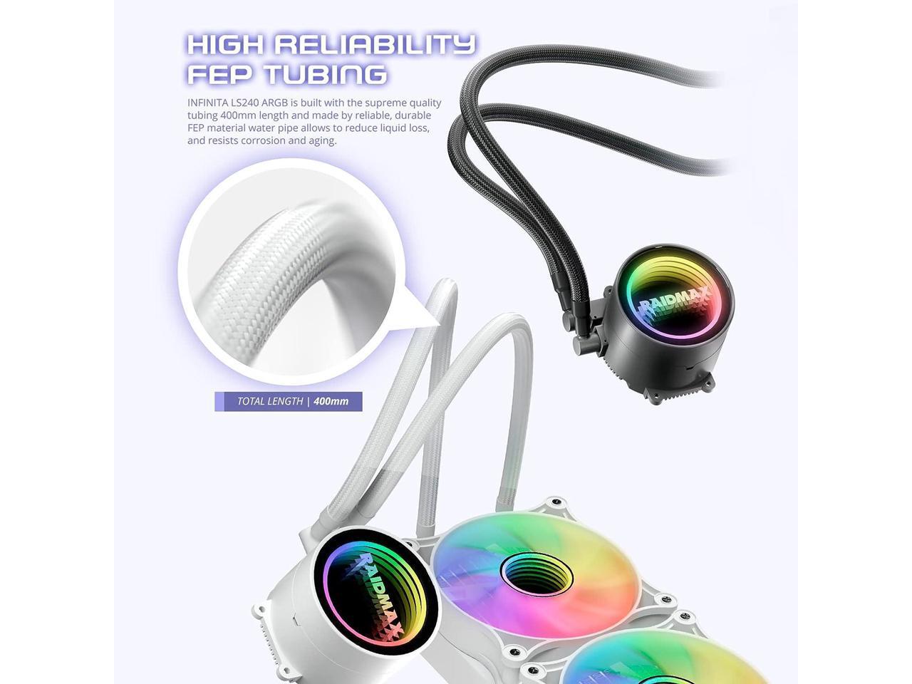 Raidmax Infinita LS240 AIO Water Cooling System, 240mm Gaming PC CPU ...