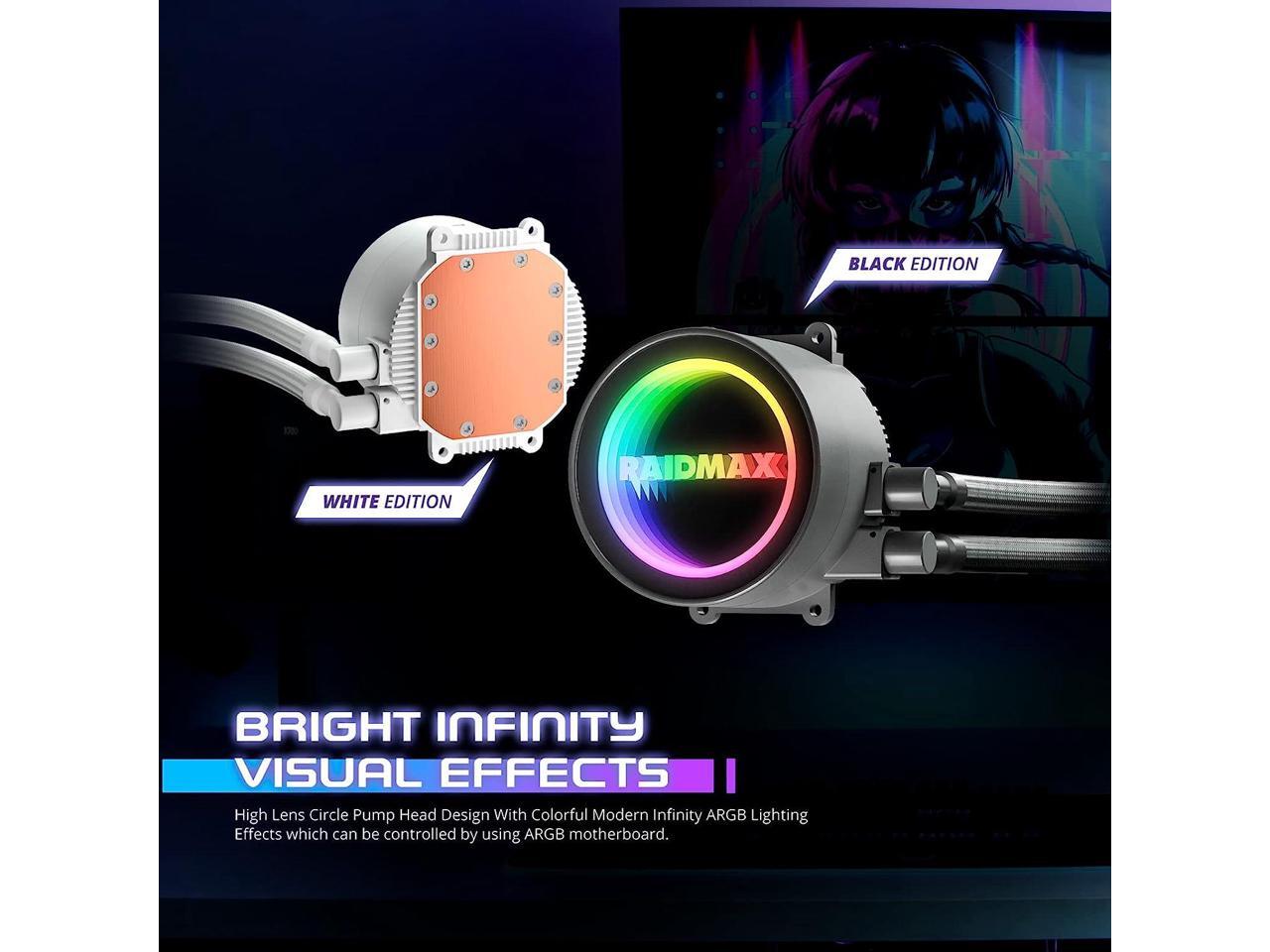 Raidmax Infinita LS360 AIO Water Cooling System, 360mm Gaming PC CPU ...