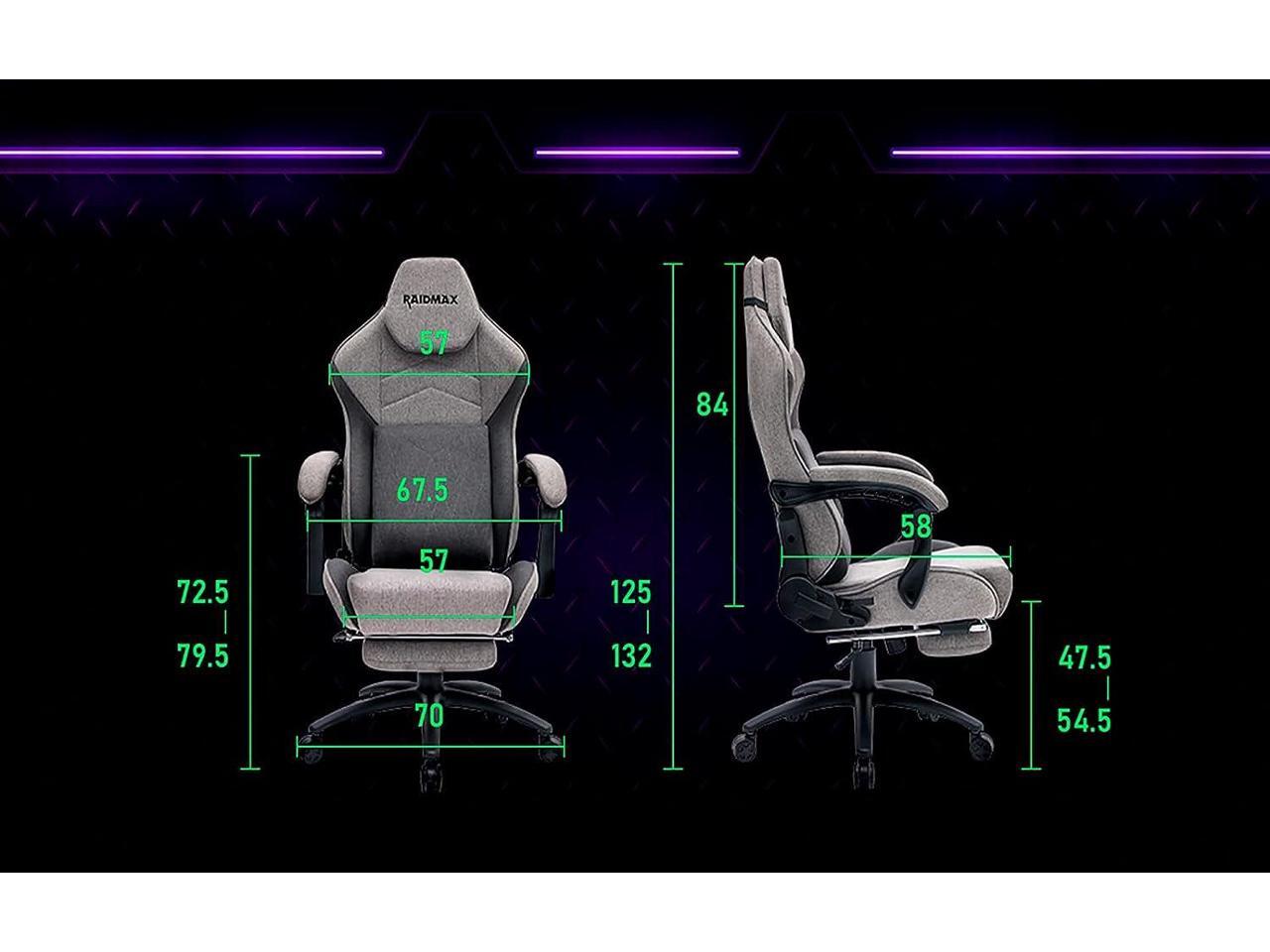 Raidmax Advenced DK719 Series Computer-Gaming-Chairs, Soft Breathable Fabric XL Size Gaming ...