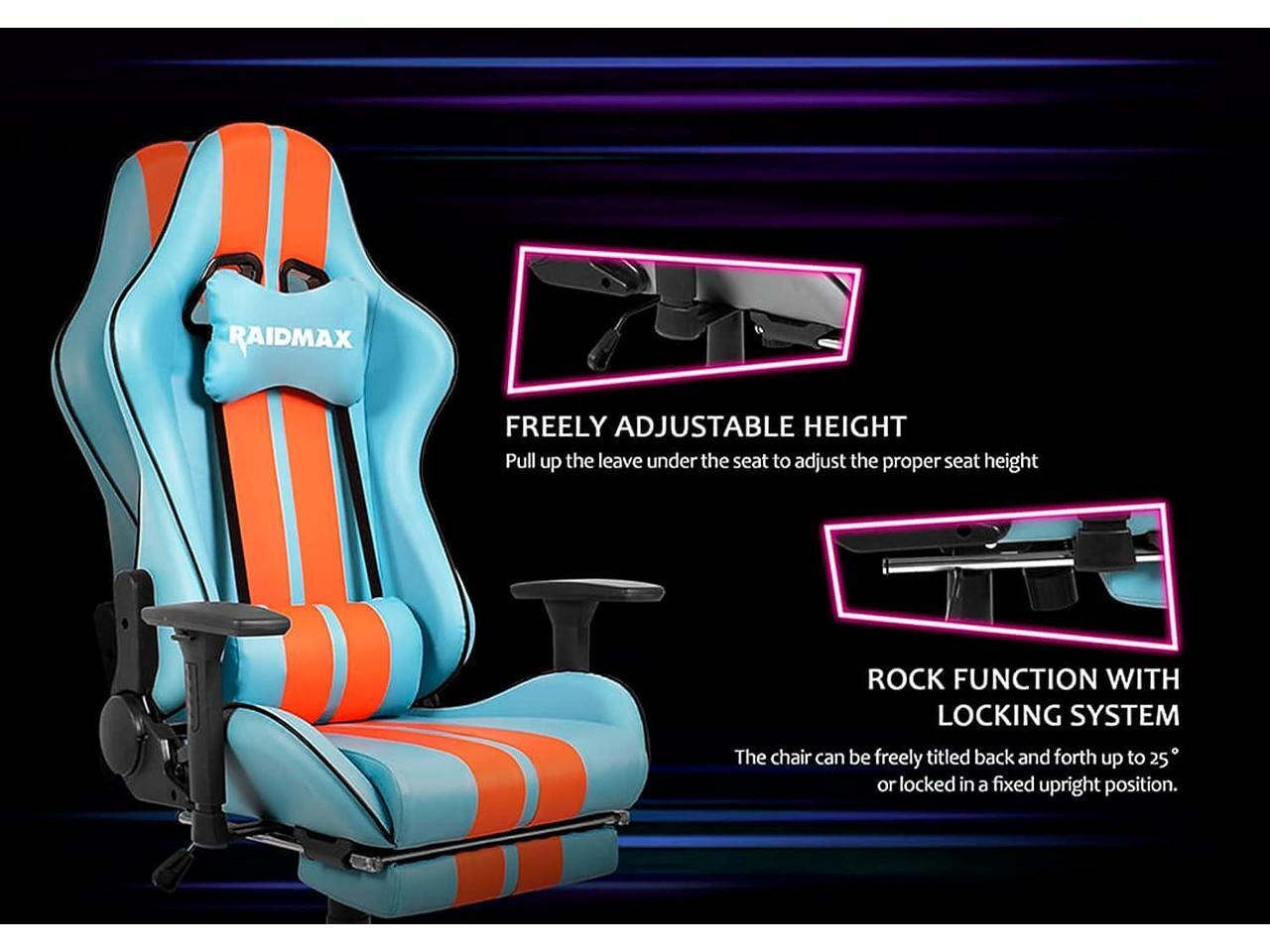 Raidmax Superior DK905 Race Car Computer-Gaming-Chairs Adjustable 3D Armrest, Head and Lumber ...