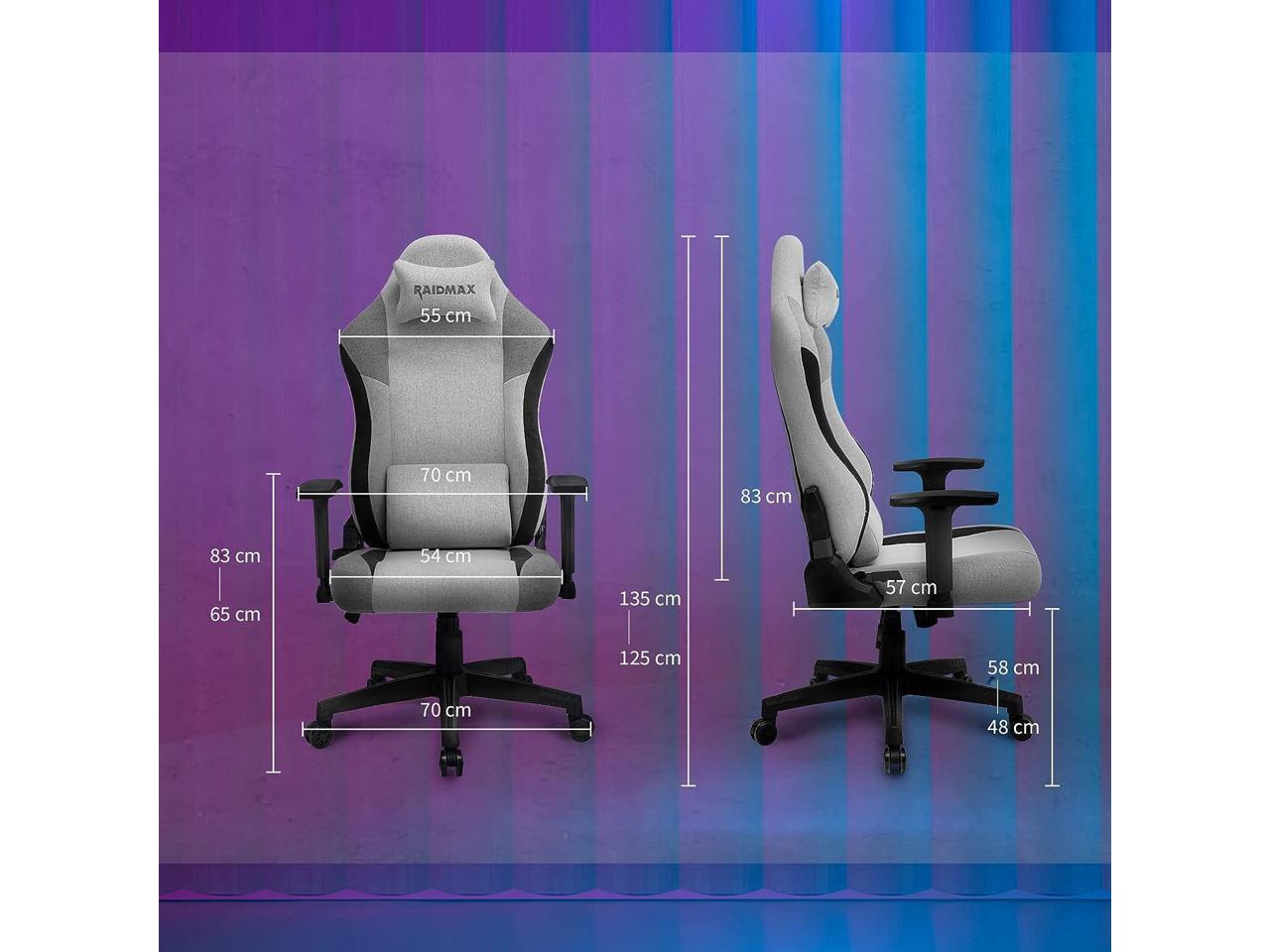 Raidmax DK802 Series Computer-Gaming-Chairs, Soft Breathable Fabric All Day Gaming Chair, Heavy ...