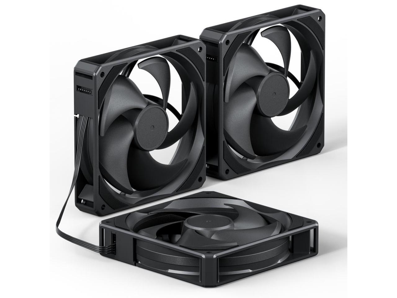 upHere U2K Case Fan 120mm Black PWM Silent Computer Cooling Fans All-in ...