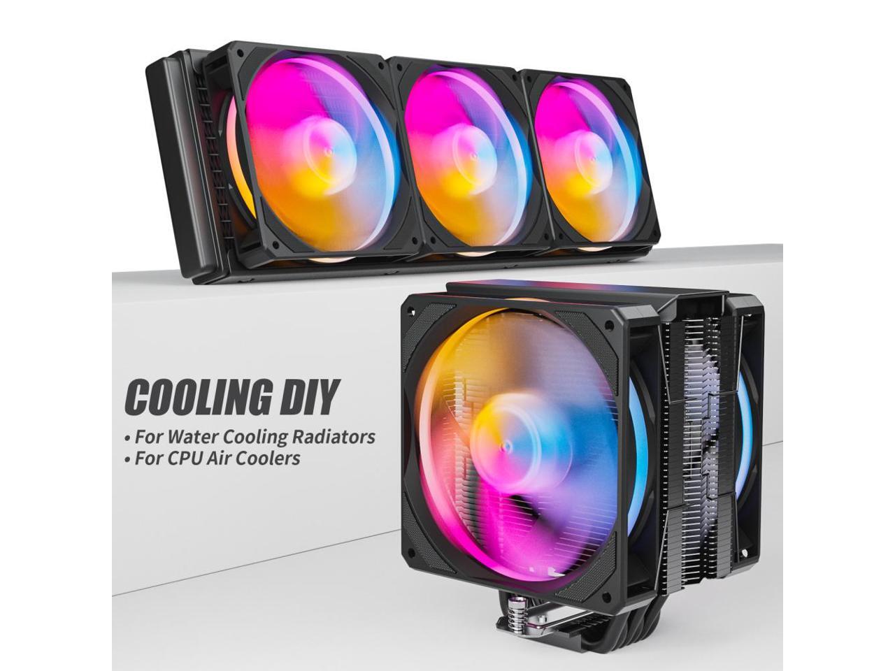 upHere U2C Case Fan 120mm Black 5V ARGB SYNC PWM Silent Computer ...