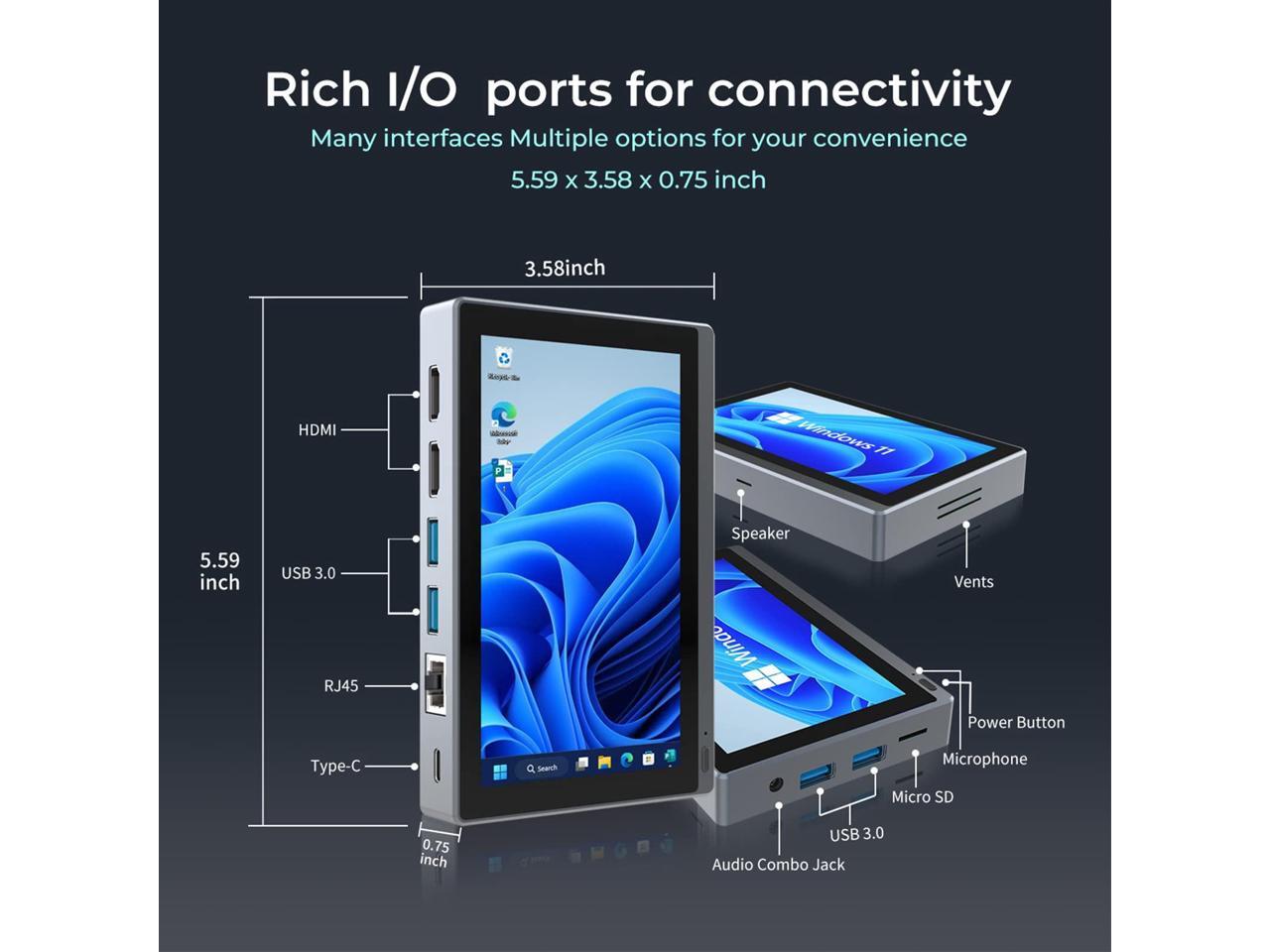 HIGOLEPC Mini PC Windows 11 PRO,Intel Celeron J4125 Mini Computer,8GB DDR,256GB EMMC,Mini PC ...