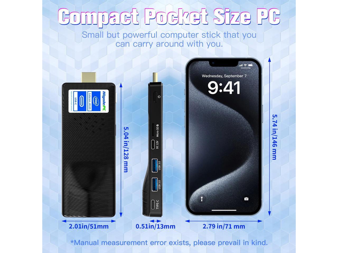 HIGOLEPC Mini PC Windows 11 Pro Intel Celeron N4000 4GB/64GB,Micro ...