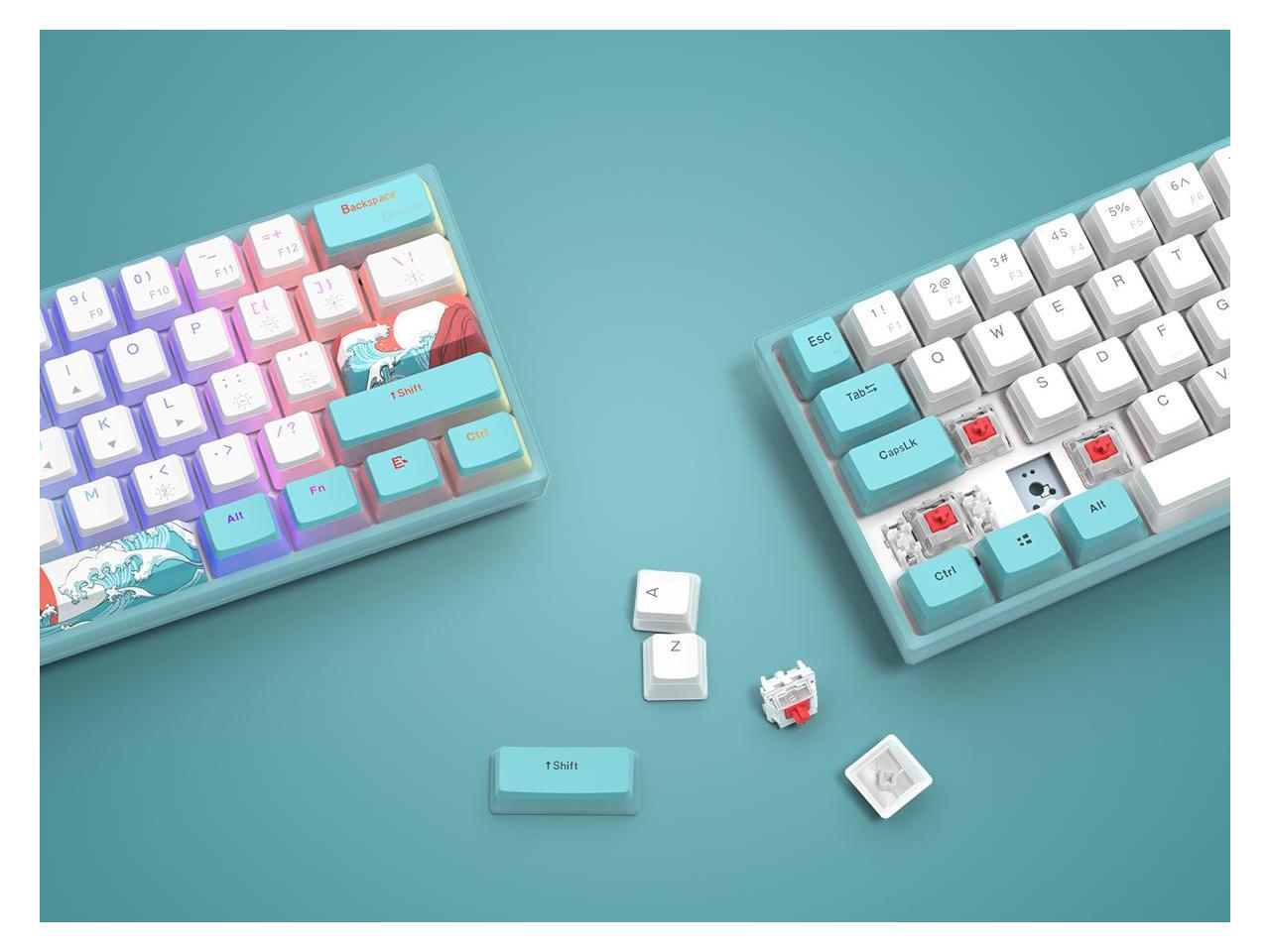 Womier 60% Percent Keyboard, WK61 Mechanical RGB Wired Gaming Keyboard ...