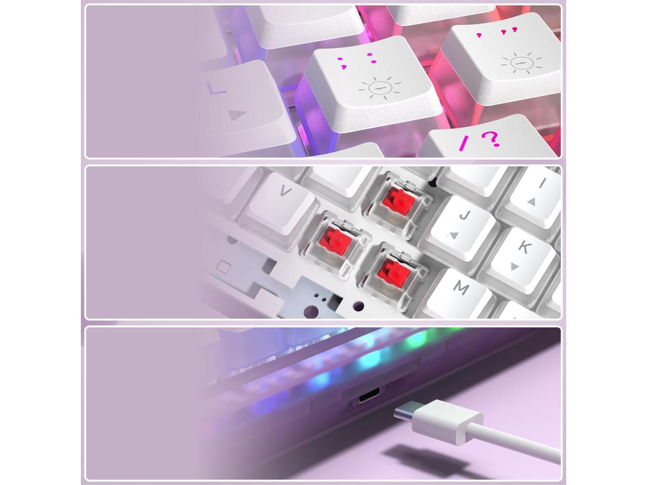 Womier WK61 Hot-Swappable RGB Mechanical Keyboard (4 Colors) Purple ...