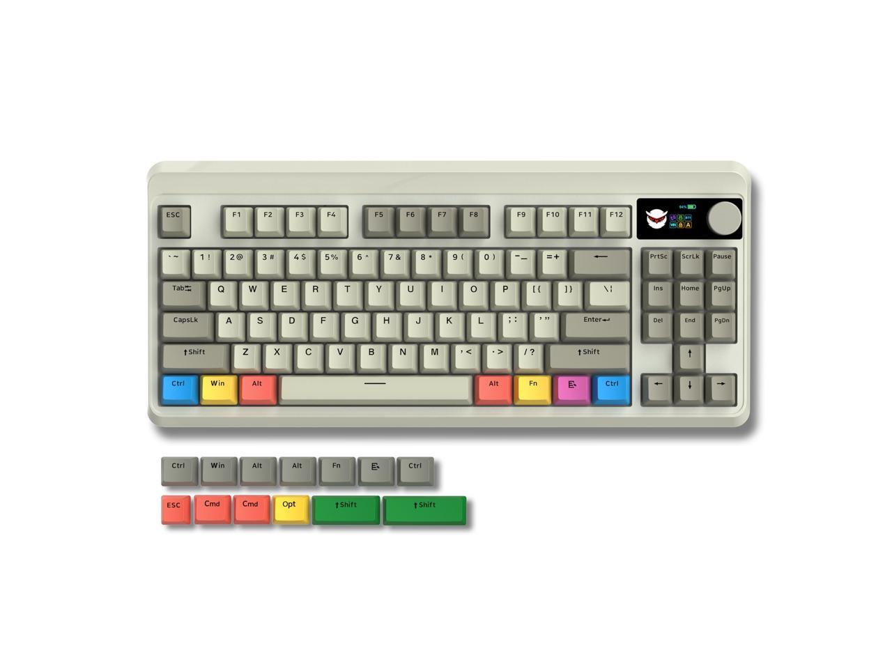 XVX Retro Gaming Keyboard with Color OLED Display&Knob, M87 Pro ...