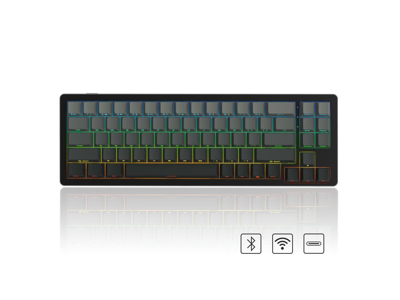 Womier S-K71 68% aluminum three-mode washer blue mechanical keyboard Black - Newegg.com