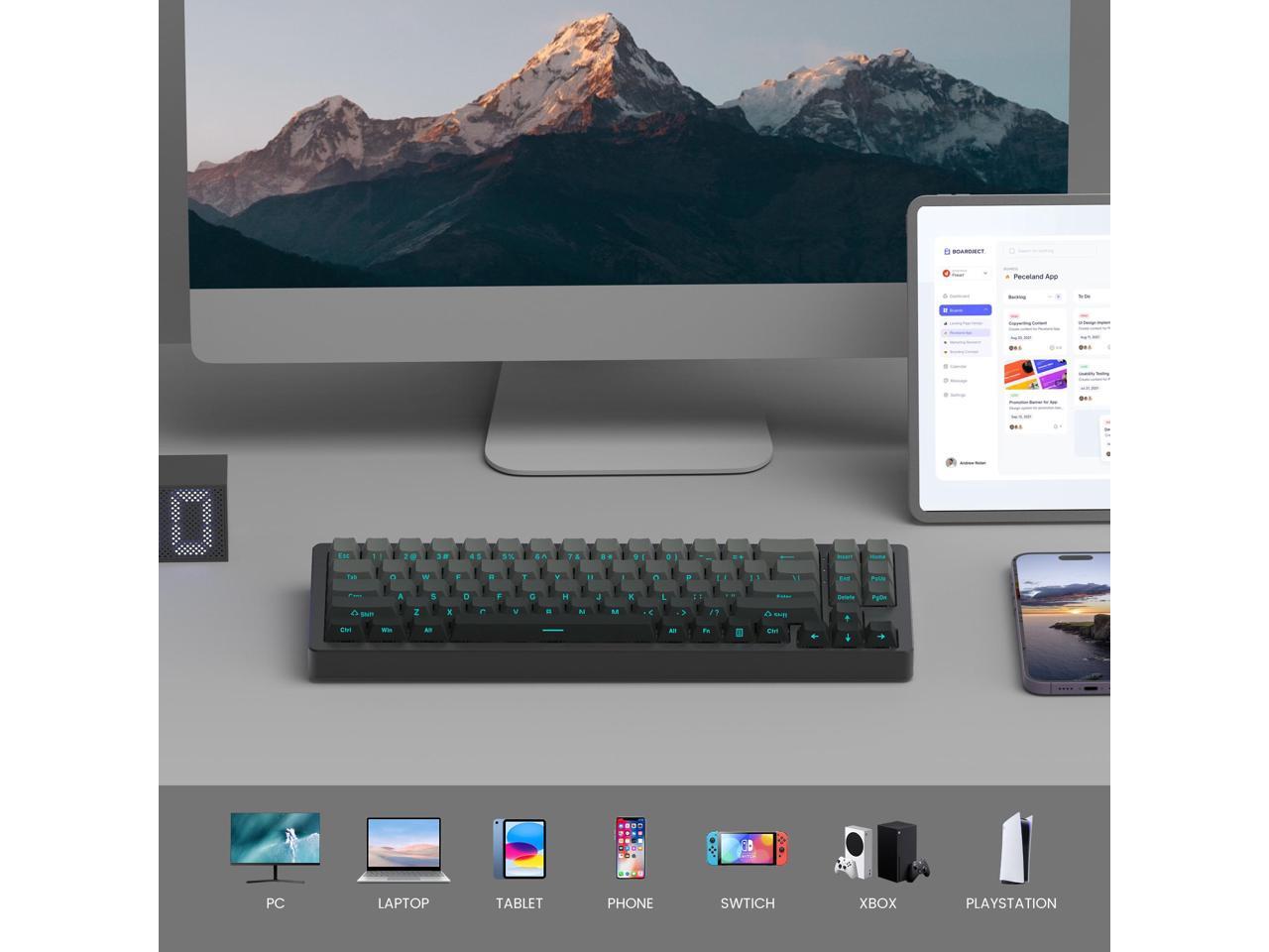 Womier S-K71 68% aluminum three-mode washer blue mechanical keyboard Black - Newegg.com