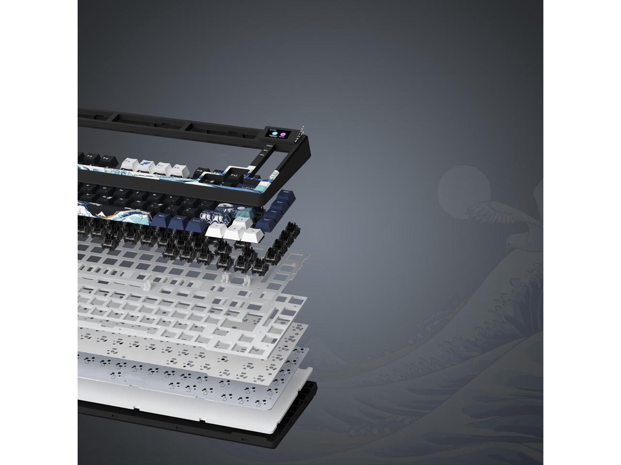 XVX S-K80 Gasket Mounted 75% Mechanical Keyboard with OLED Black ...