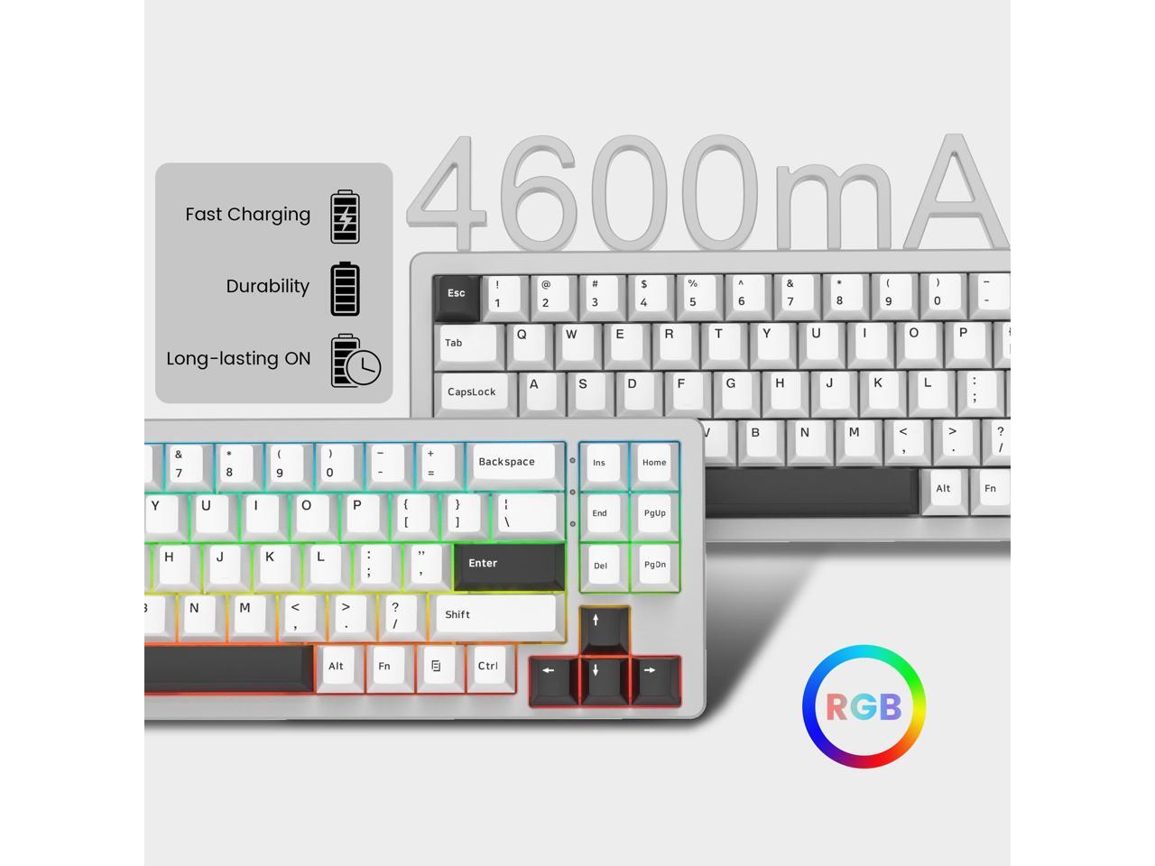 Womier S-K71 68% aluminum three-mode washer blue mechanical keyboard White - Newegg.com