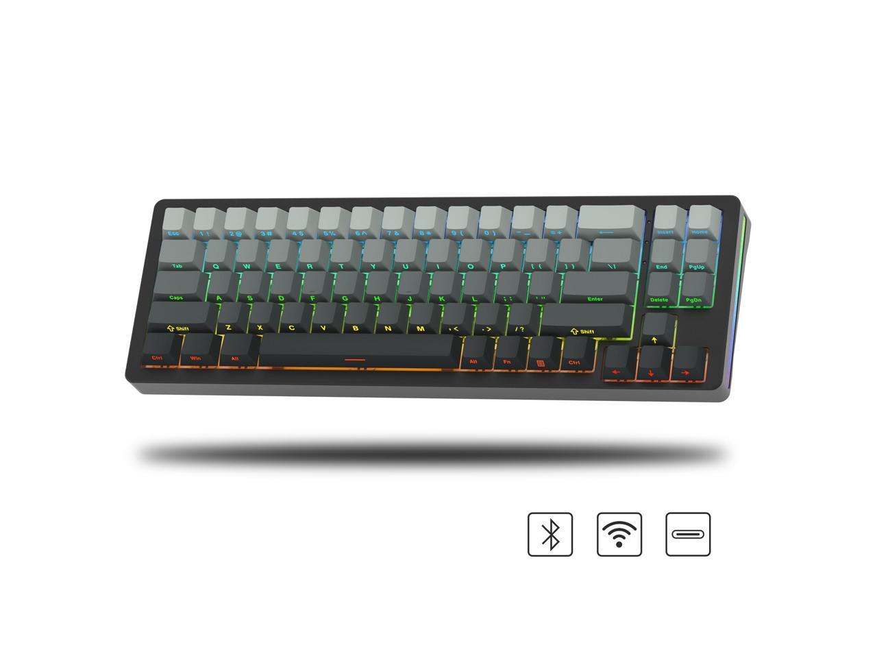 Womier S-K71 68% aluminum three-mode washer blue mechanical keyboard Gray - Newegg.com