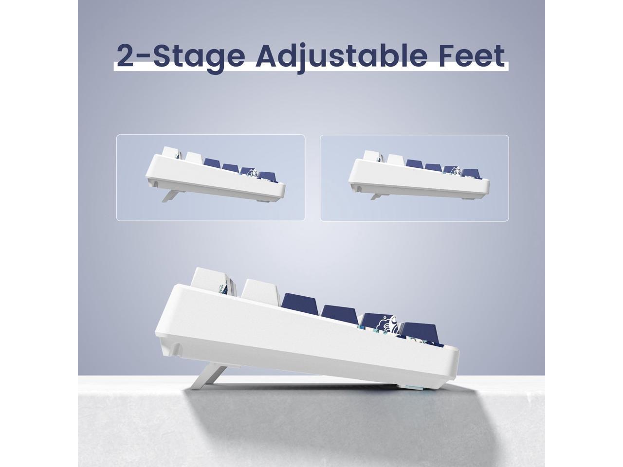 XVX S-K80 Gasket Mounted 75% Mechanical Keyboard with OLED Black White ...