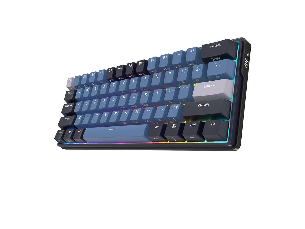 RK ROYAL KLUDGE RK61 Plus 2.4G Wireless Bluetooth Mechanical Keyboard ...