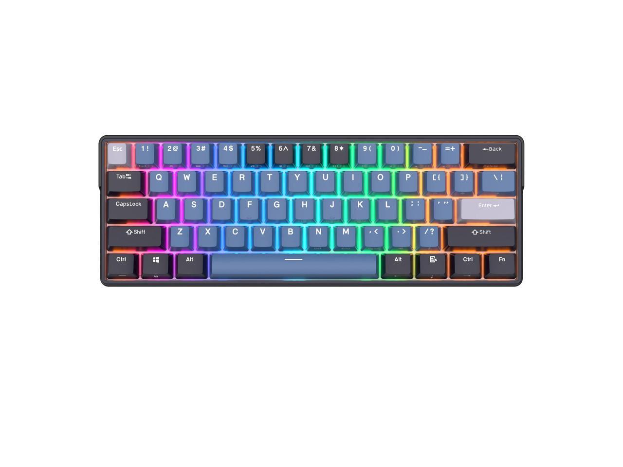 RK ROYAL KLUDGE RK61 Plus 2.4G Wireless Bluetooth Mechanical Keyboard 61 Keys 60% Compact RGB ...