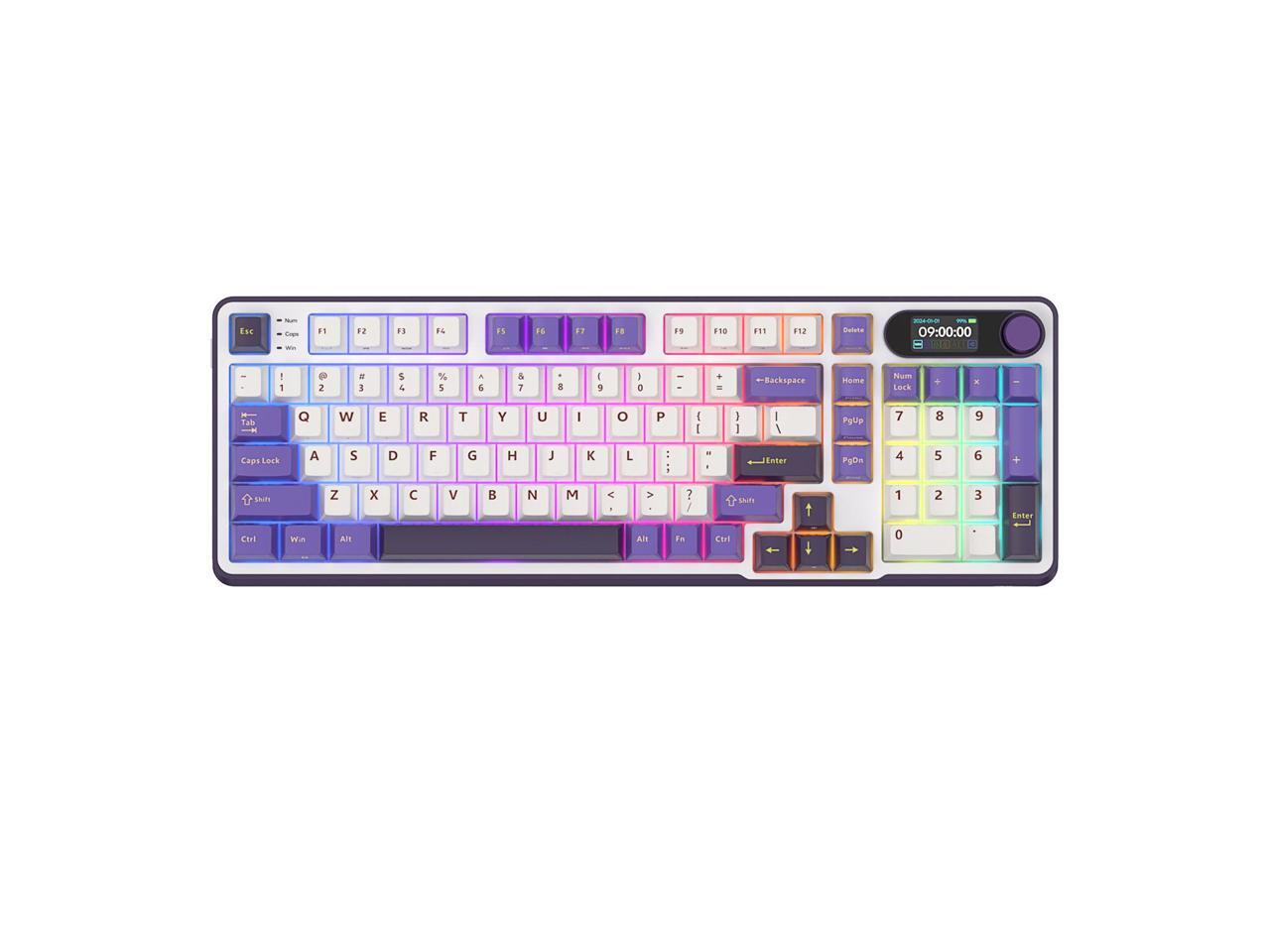 RK ROYAL KLUDGE Mechanical Keyboard Smart Display Knob Top Mount 96% ...