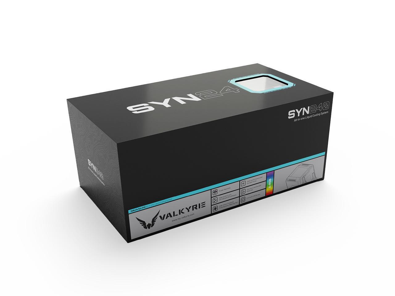 Valkyrie Syn 240 Black - AIO CPU Liquid Cooler - LCD Screen Inside PC ...