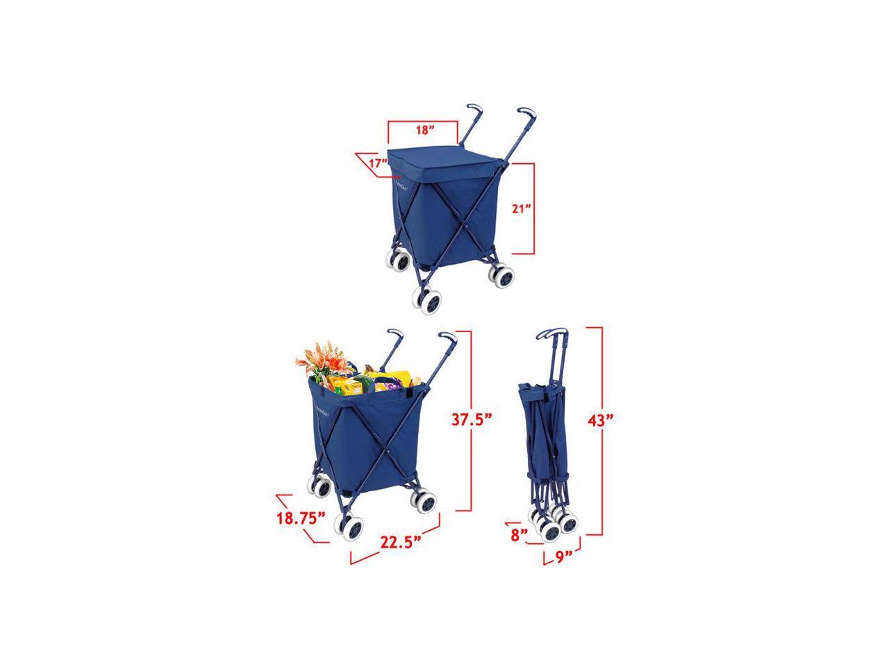 VersaCart Transit -The Original Patented Folding Shopping and Utility Cart, Water-Resistant ...