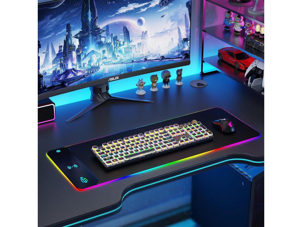 GIM Wireless Charging RGB Gaming Mouse Pad 15W, LED Mouse Mat ...
