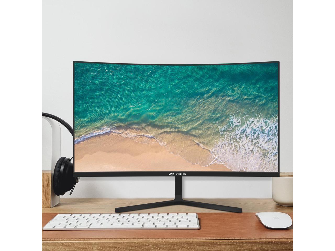 CRUA 24" Curved Monitor, FHD(1920×1080p) 2800R 100HZ, 99% sRGB Color ...