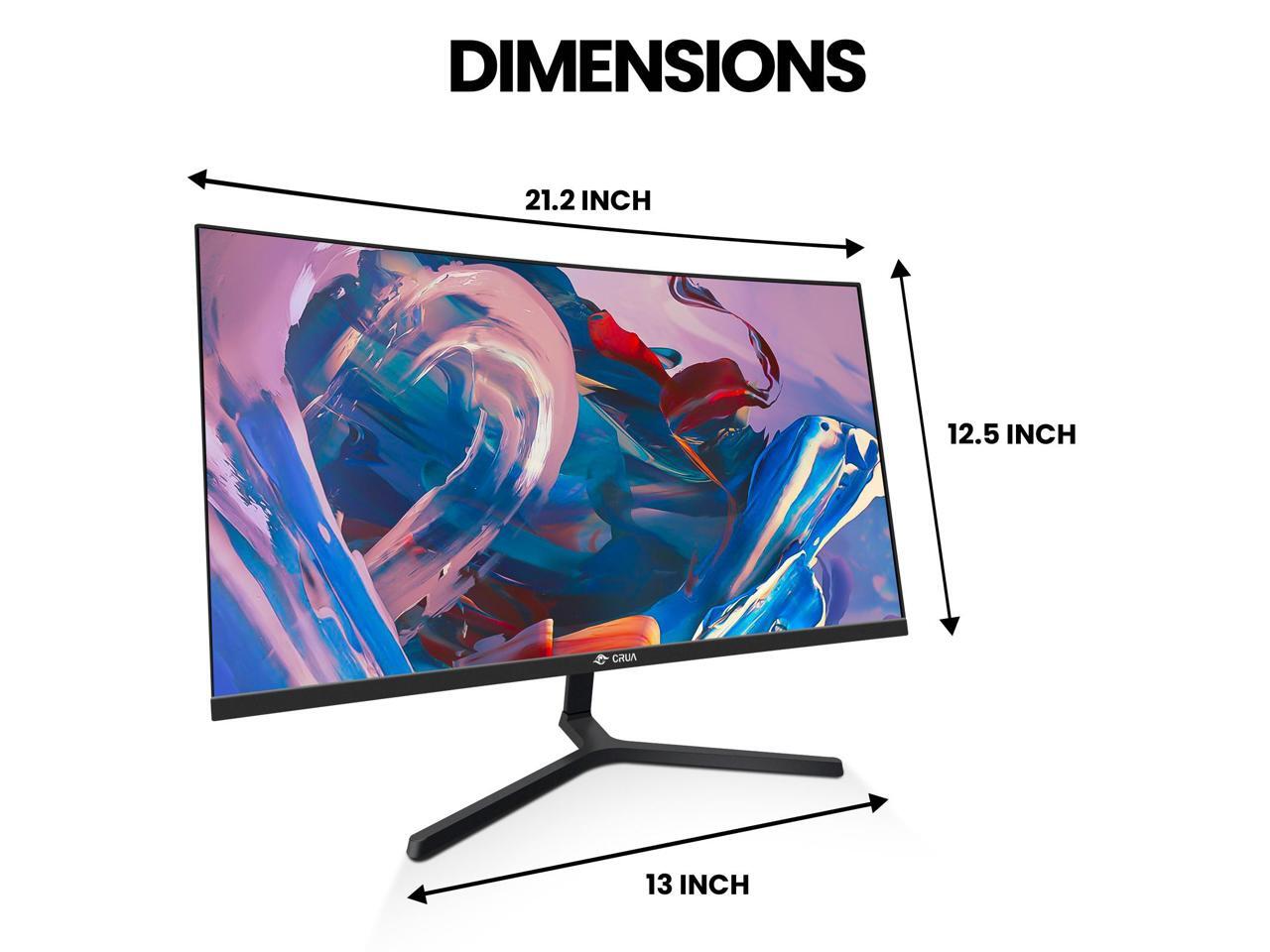 CRUA 24" Curved Monitor, FHD(1920×1080p) 2800R 100HZ, 99% sRGB Color ...