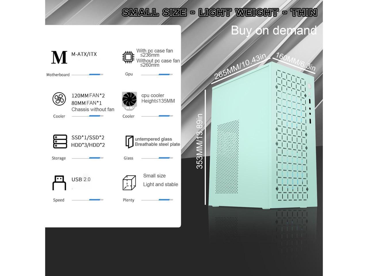 Micro-ATX Tower with Air Flow,Micro-ATX & Itx PC Case, 2 x USB 2.0 and ...