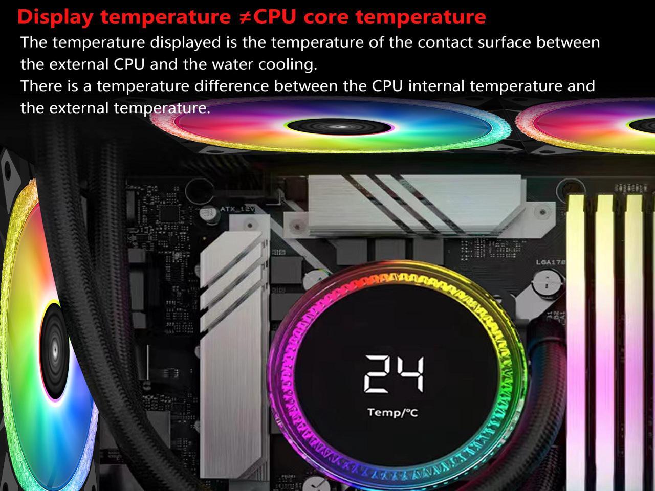 240mm CPU Liquid Cooler,Water Cooler with Temperature Display Screen ...