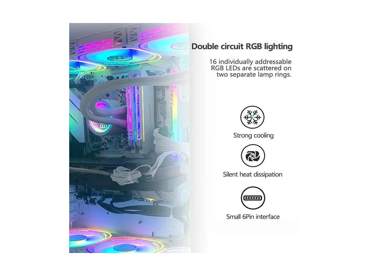 6 Pack ARGB Case Fans,6-Pin High Performance Mirror Cooling Fan,Airflow ...